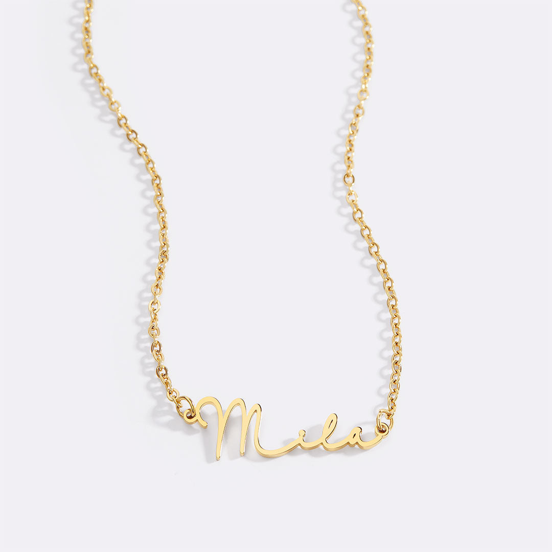 Mon Amour Name Necklace 18K Gold Silver Rose Gold With 16 Inch Chain ...